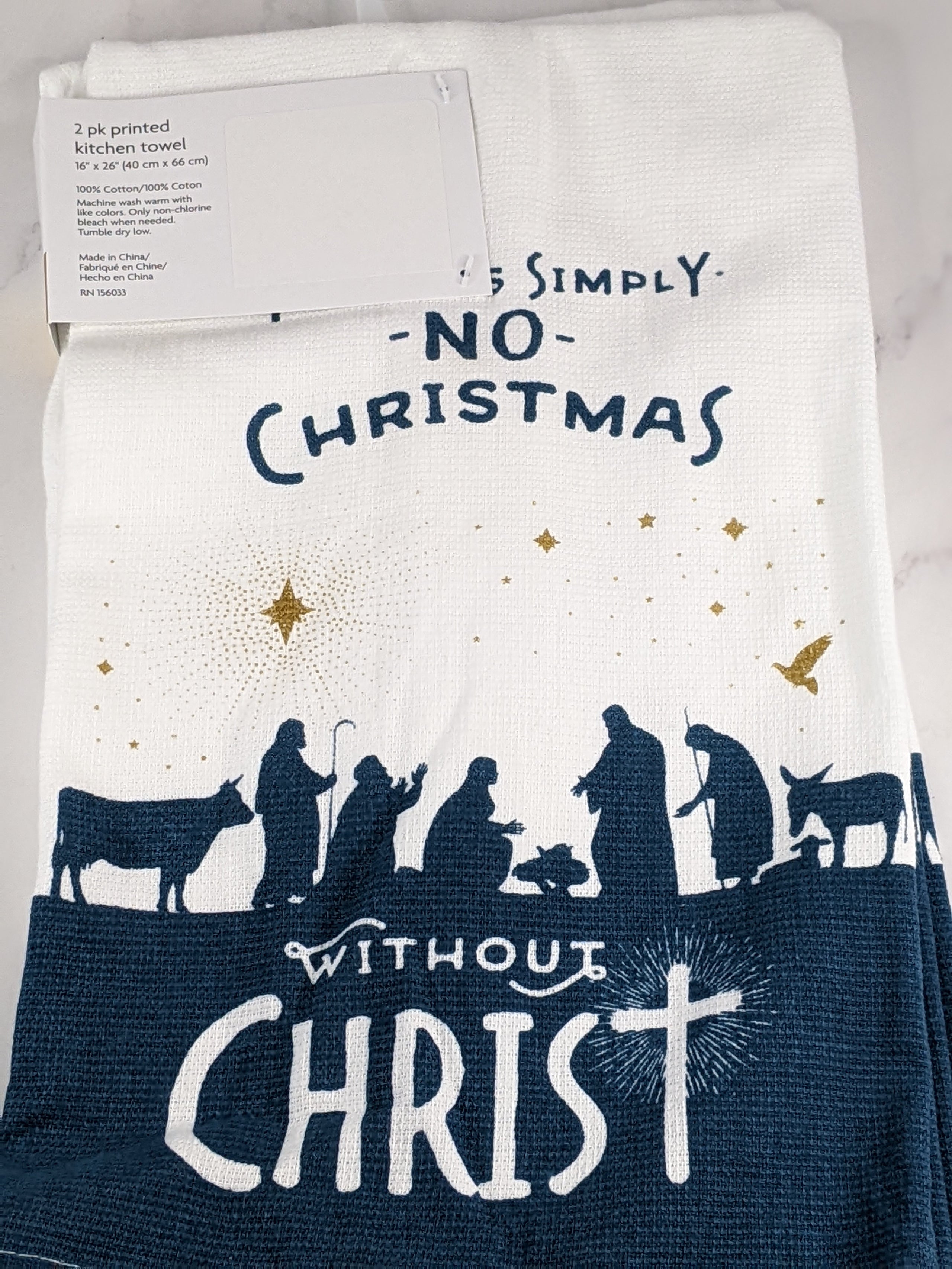 No Christmas Without Christ Hand Towel Set