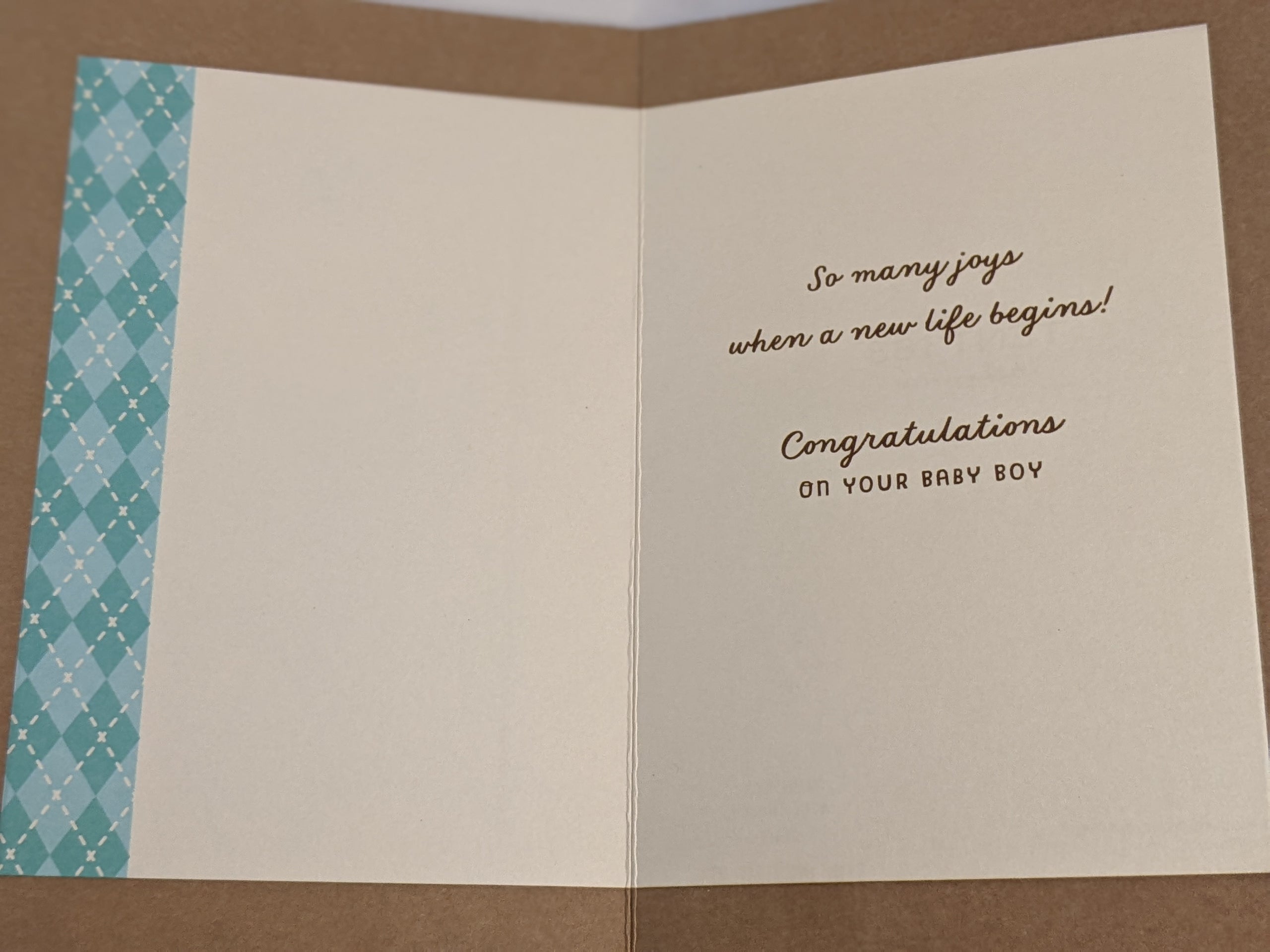 Sweet Hugs Joy Baby Boy Card