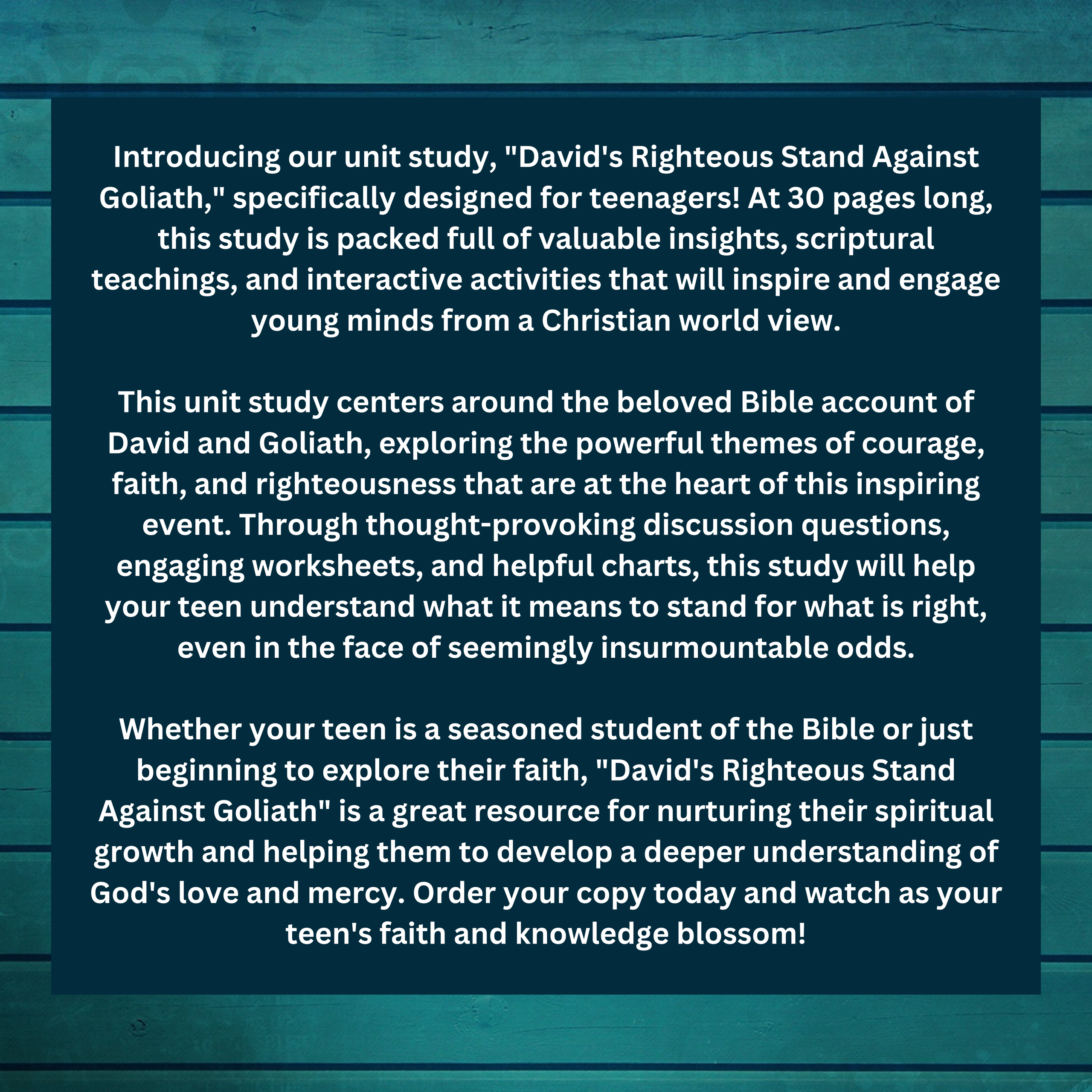 David's Righteous Stand Against Goliath