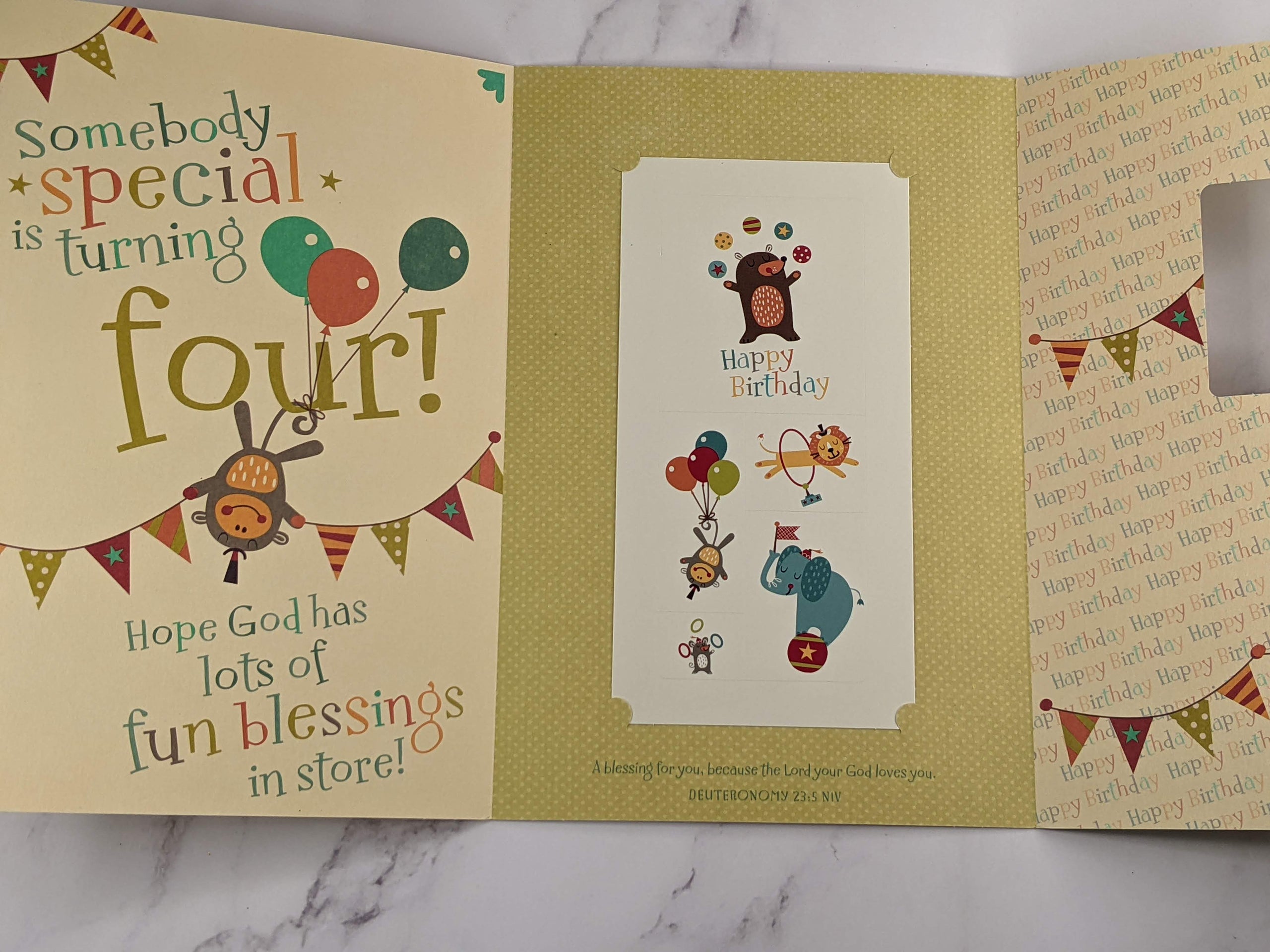 Turning 4 Birthday Card